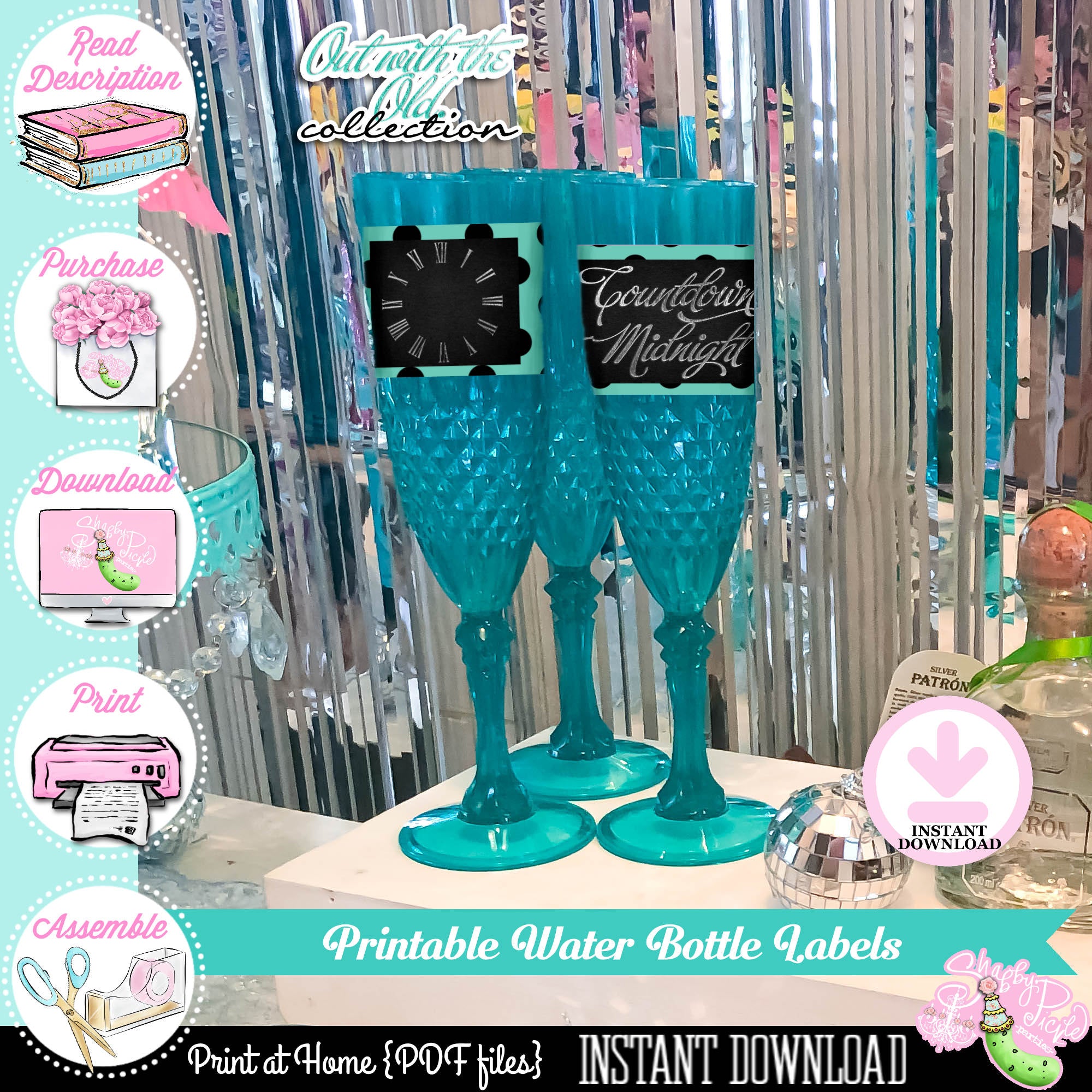 Out with the Old-New Years Eve-Water Bottle Labels-Waterbottle Labels ...
