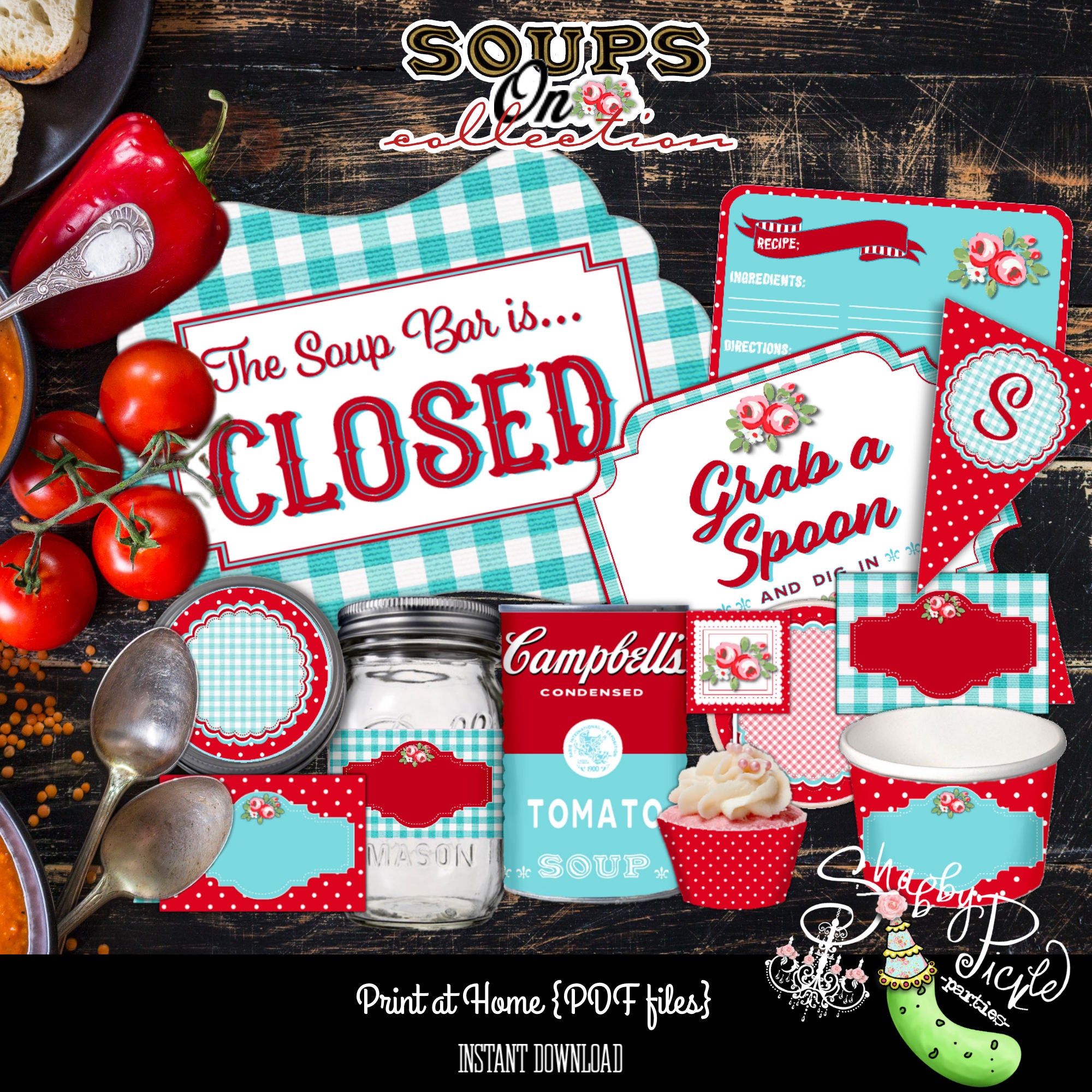 Soups On-{PLAIN} Party Printable-Editable-PeRsOnAliZe-Parties-Soup Soc ...