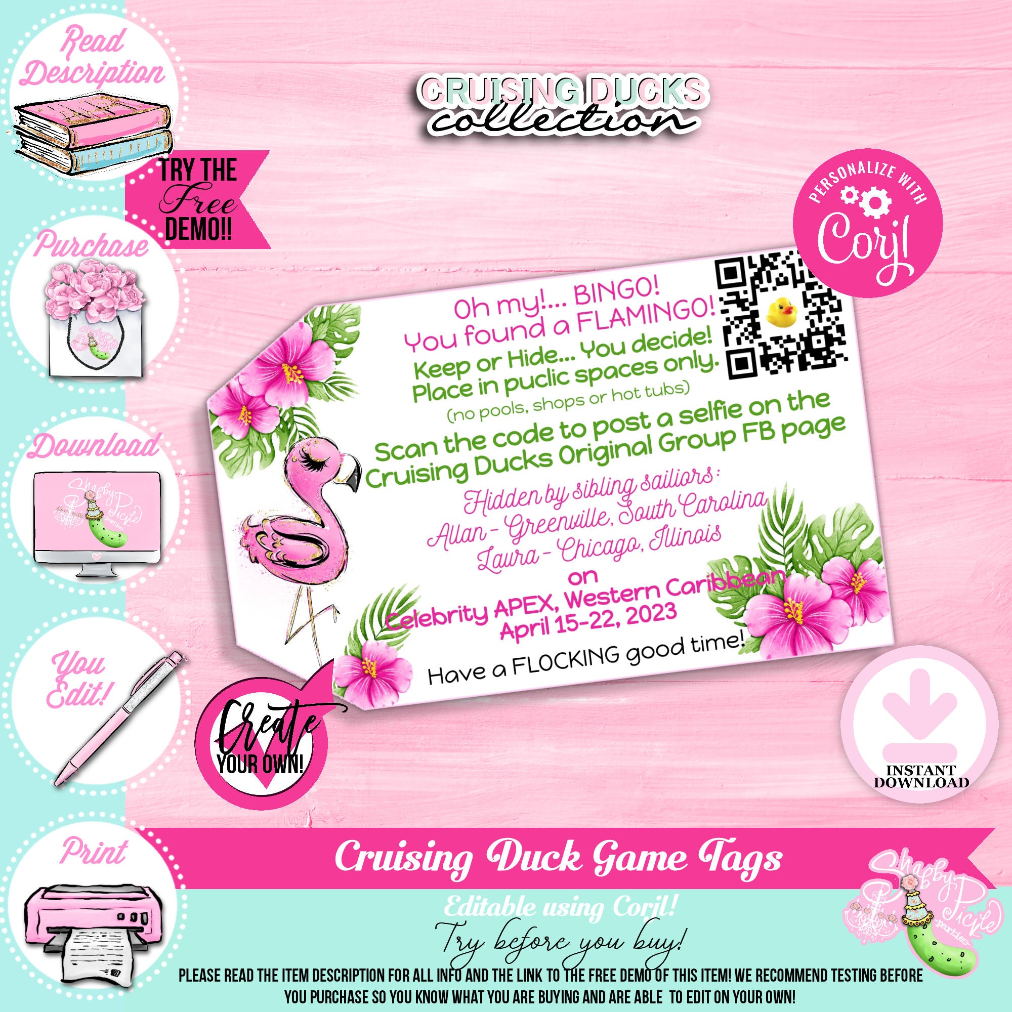 Cruising Duck Game-Flamingo1-Customize in Corjl-Cruise-Hidden Duck-Rub ...