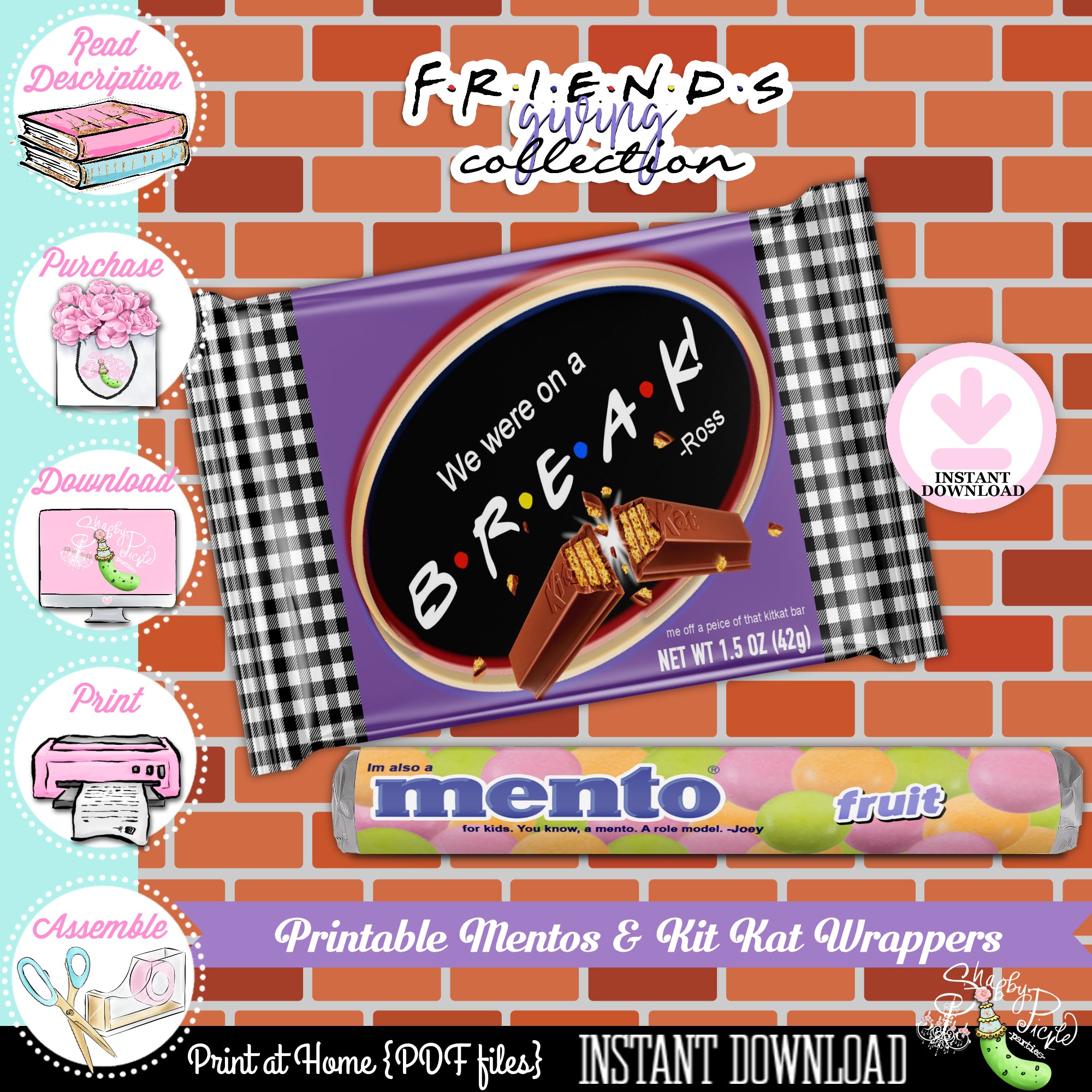 Friendsgiving-Kit Kat Wrapper-Mentos Wrapper-Printable-Friends Giving ...