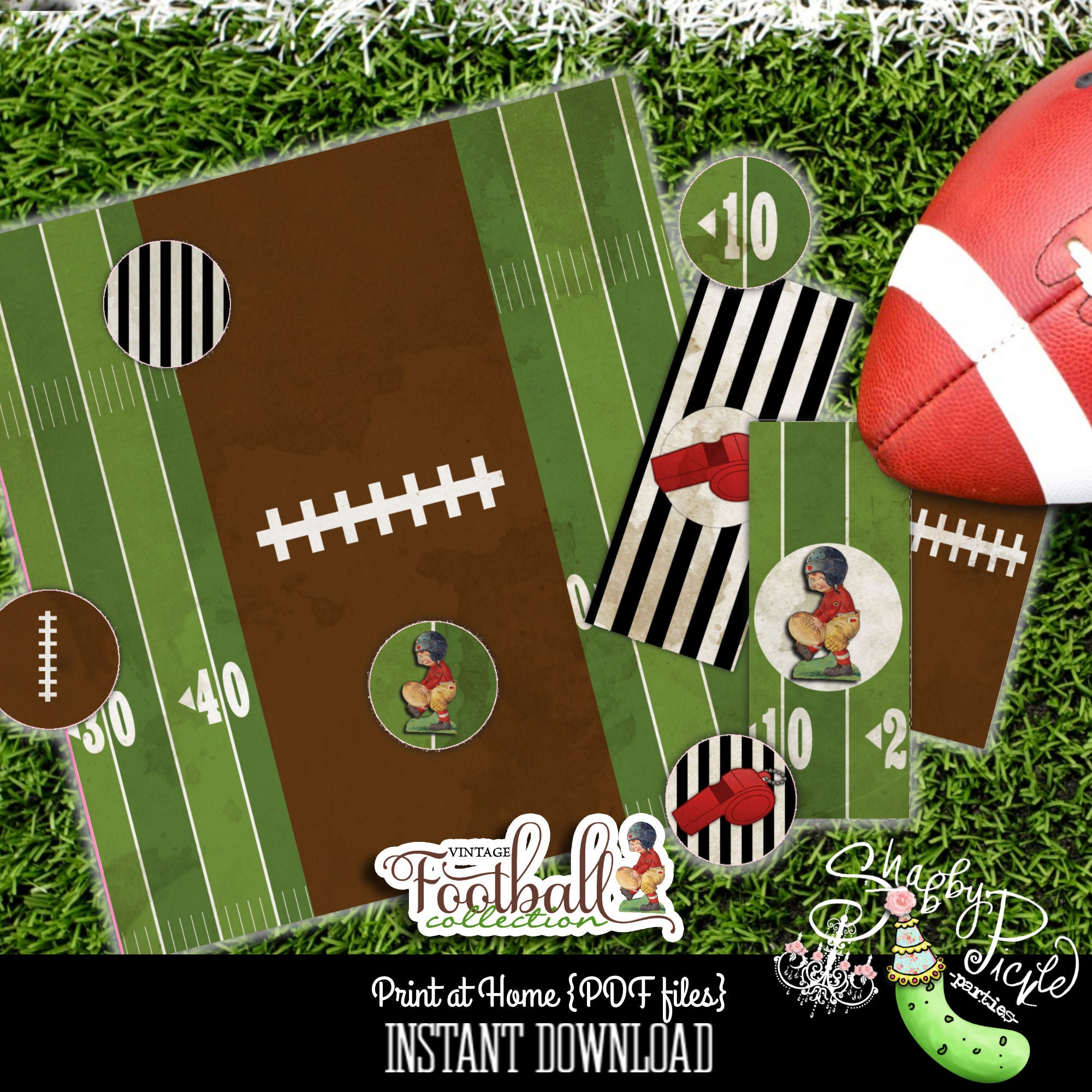 Vintage Football-Candy Bar-Mini Chocolate Bars & Kisses-Party Printabl ...