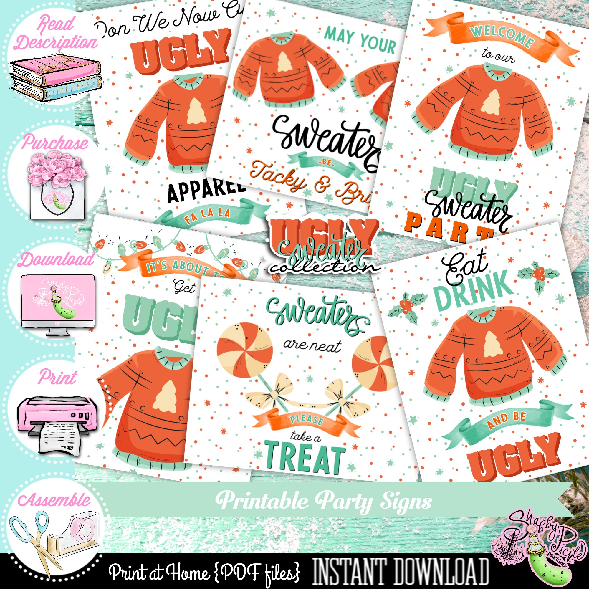 Ugly Sweater-Party Signs-8x10 Ugly Sweater Party Signs-Printable-Ugly ...