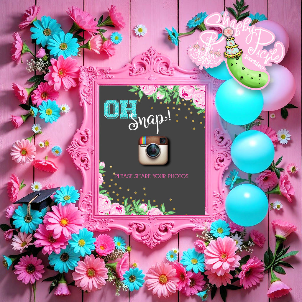 Kate Spade (2) Inspired Oh Snap Sign-Graduation Signs-Party Sign-Gradu ...