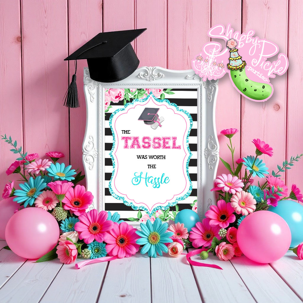 Kate Spade (2) Inspired Tassel was Worth the Hassle Sign-Graduation Si ...