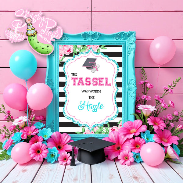 Kate Spade (2) Inspired Tassel was Worth the Hassle Sign-Graduation Si ...